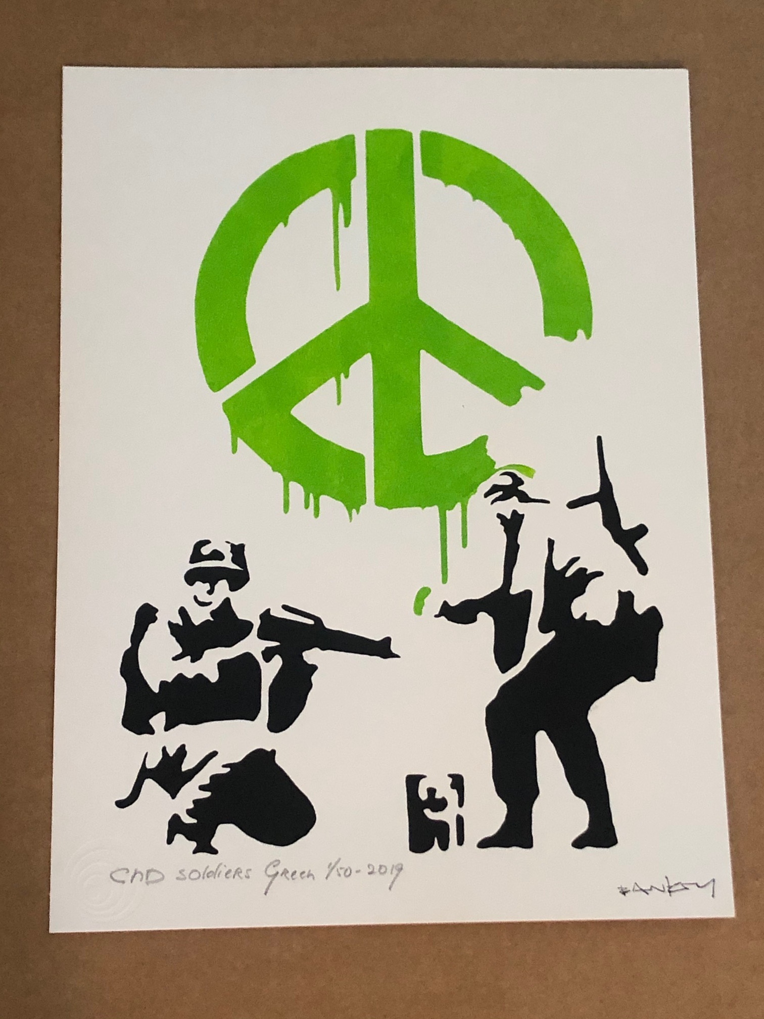 CND Soldiers Green by Banksy - Leviton Fine Art, LLC