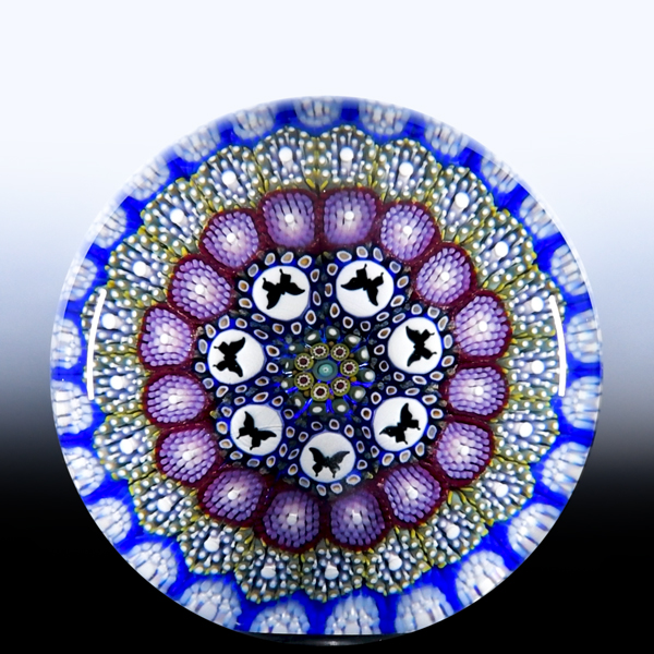 Mike Hunter 2011 close concentric millefiori and butterfly silhouettes ...