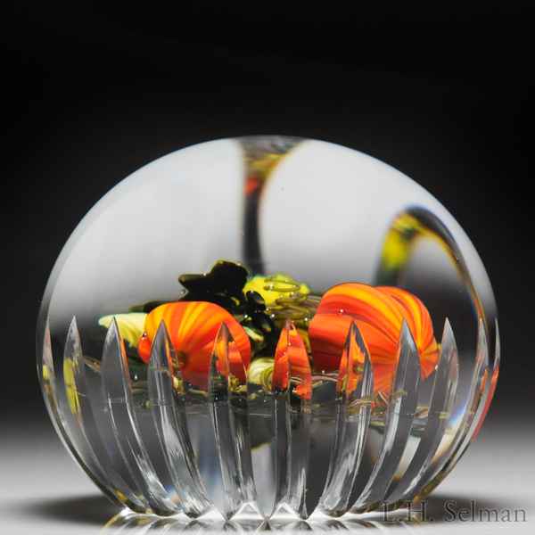 Ken Rosenfeld 2015 pumpkins bottom-cut paperweight. :: LH Selman Glass ...