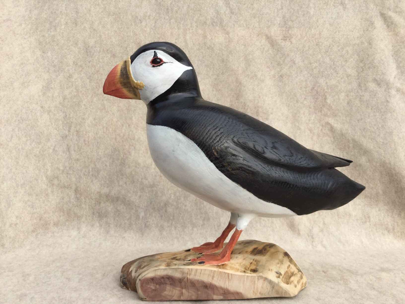 Art Objects Sculpture Art & Collectibles Atlantic Puffin Hand Carved By ...