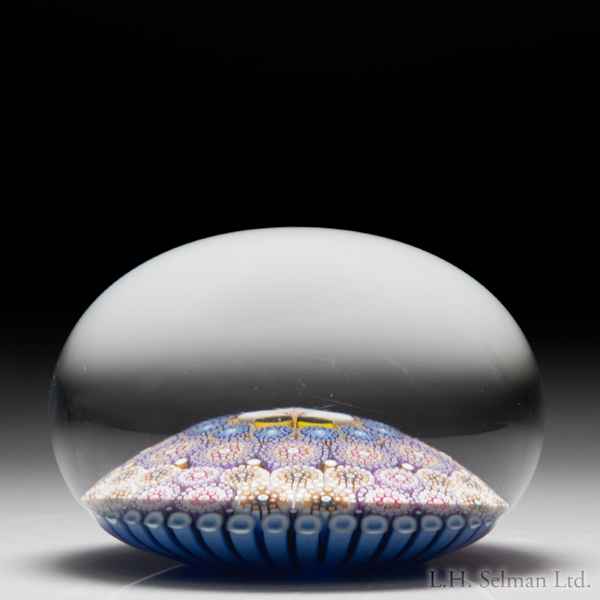 Mike Hunter 2020 close concentric millefiori and pansy paperweight ...